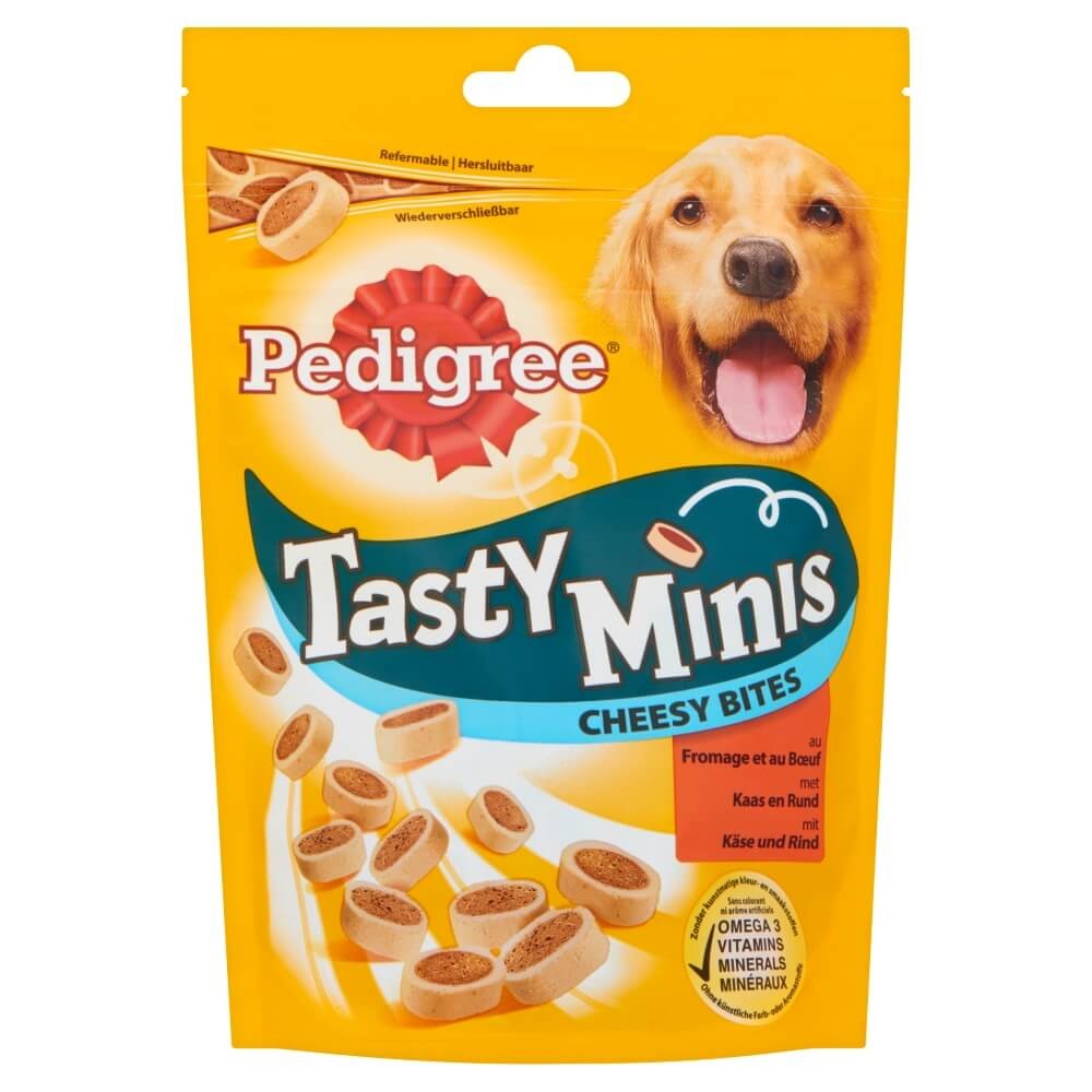 Pedigree Tasty Minis Cheesy Bites met kaas en rund hondensnacks