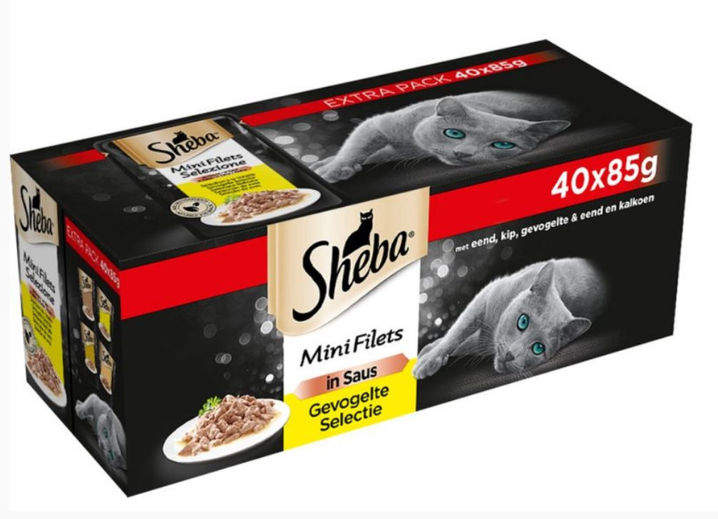Sheba Mini Filets in Saus met gevogelte multipack natvoer kat