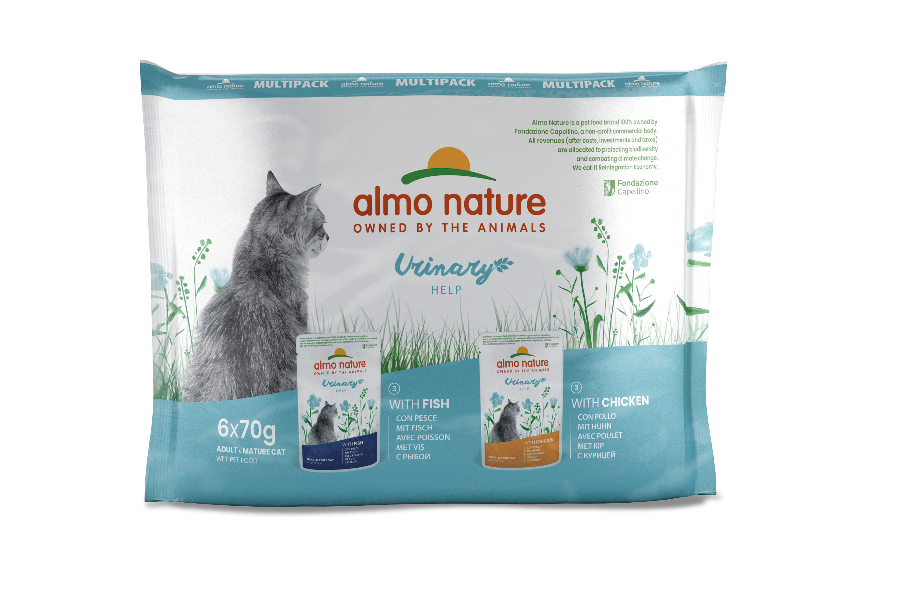 Almo Nature Urinary Help multipack met vis & kip natvoer kat