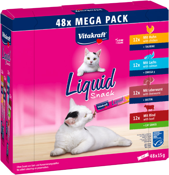 Vitakraft Liquid Snack Mega Pack kattensnack (48 st.)
